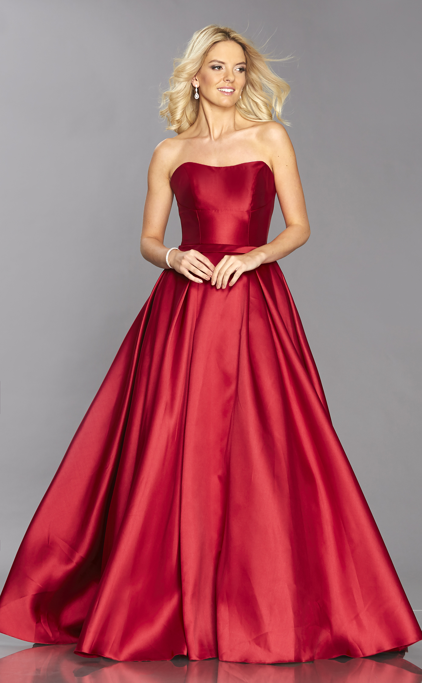 A Line Satin Ball Gown With Button Back At Ball Gown Heaven
