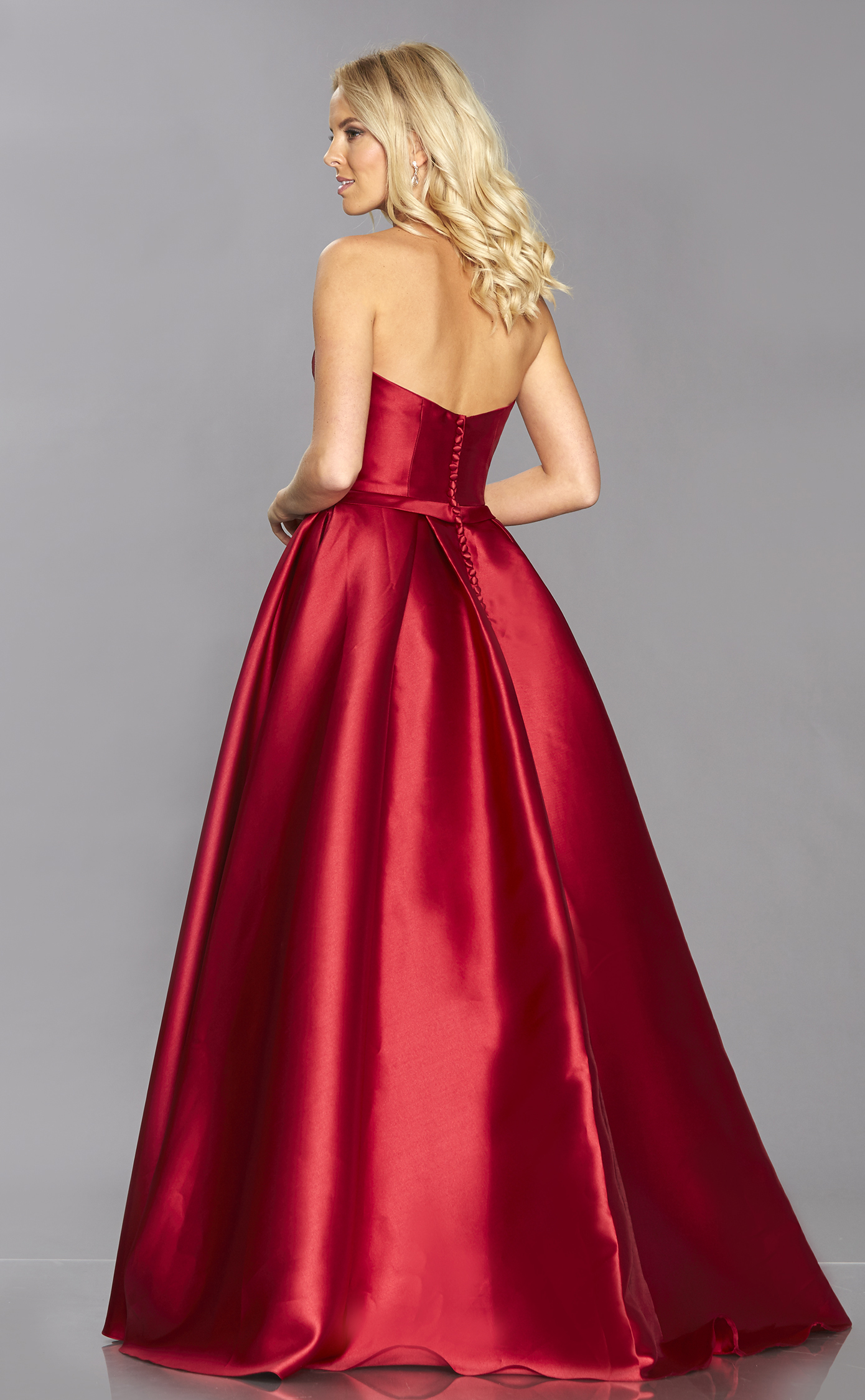 A Line Satin Ball Gown With Button Back At Ball Gown Heaven